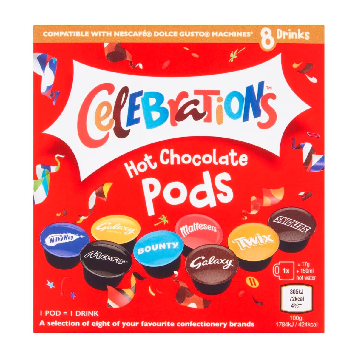 Hot Chocolate Pods Celebrations 8 шт - BOOMSHOP